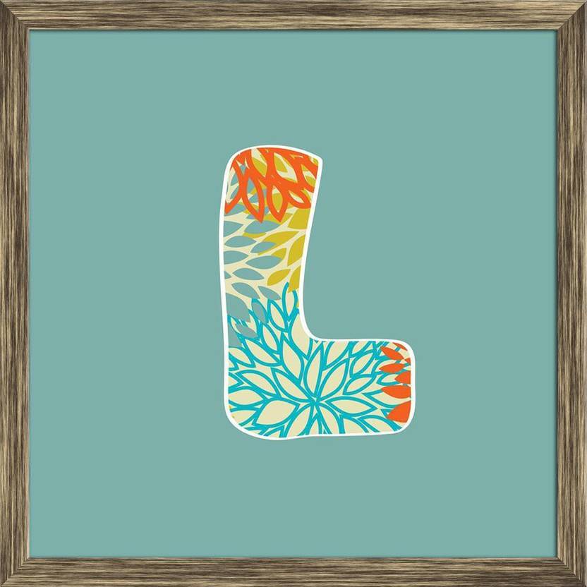 Artzfolio Floral Letter L Framed Wall Art Painting Print Canvas 12 inch ...