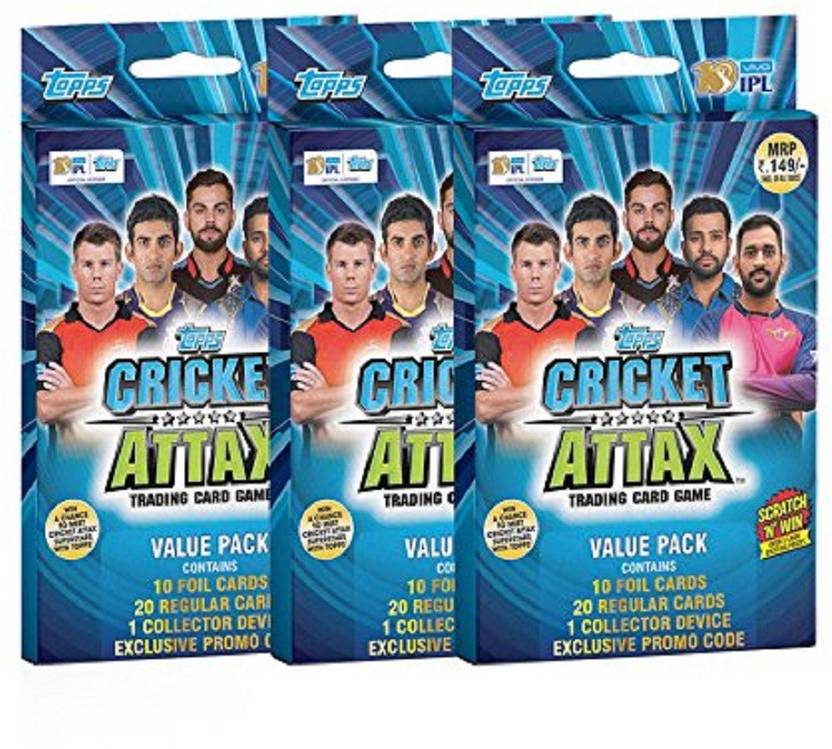 topps india CRICKET ATTAX 2017/18 VALUE PACK (SET OF 3) - CRICKET ATTAX ...