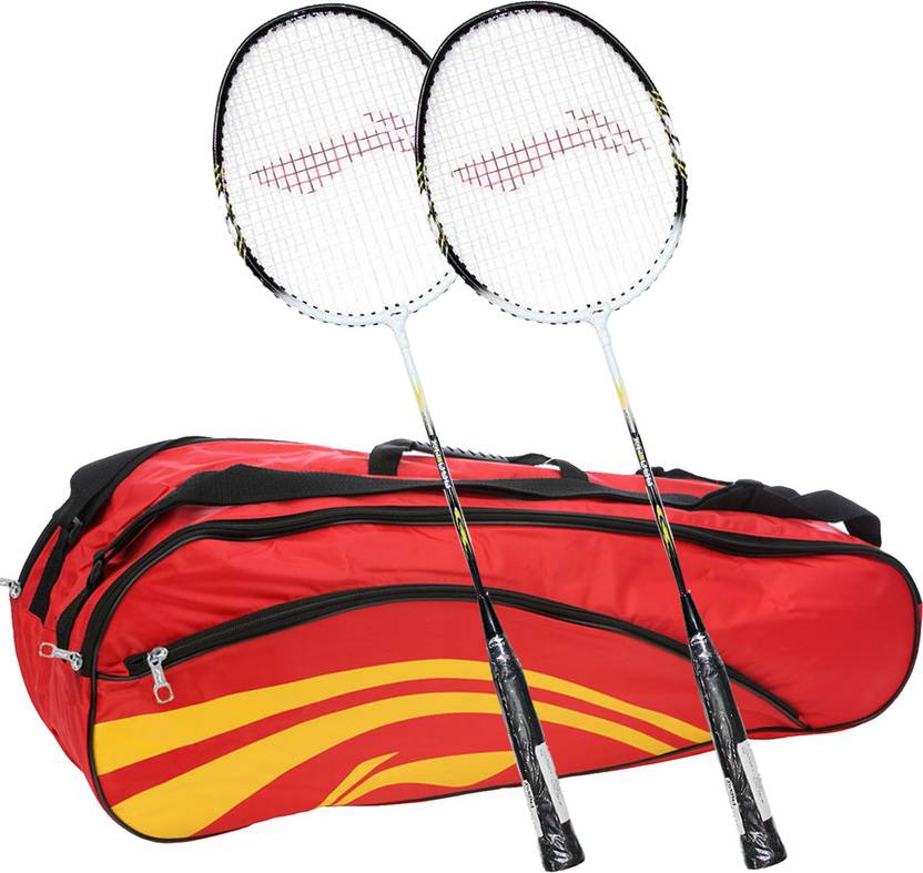 LI-NING Smash XP 808 (Set of 2) Badminton Racquets + ABDJ118 Kitbag Red ...