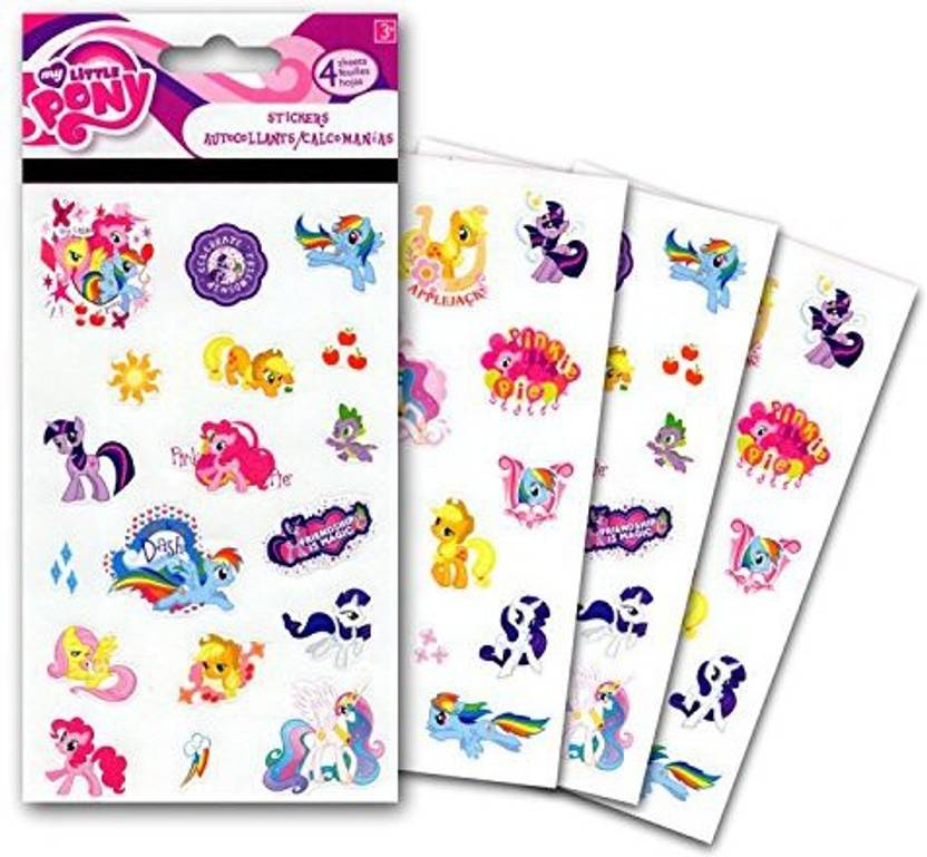 MLP My Little Pony Stickers 4 Sheets - Favorites Include Rainbow Dash ...