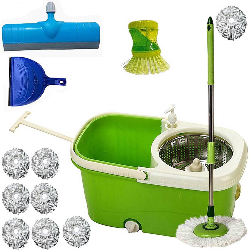 V-MOP STEEL-CLEAN-AQ247 Mop Set, Floor Wiper, Cleaning Brush, Dustpan ...