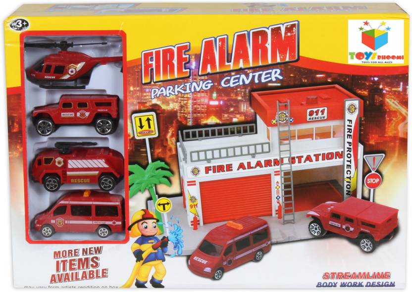 Toys Bhoomi Safe Zone City Fire Alarm Station Parking Lot Garage Toy ...