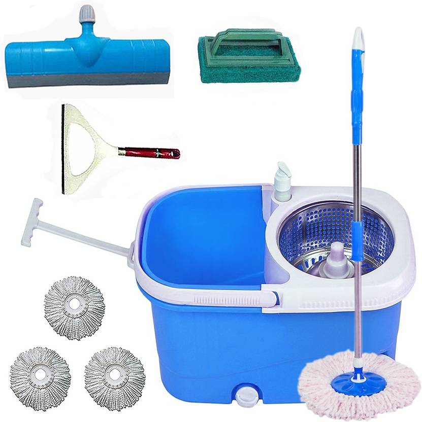 V-MOP CLEANING-SPIN200 Mop Set, Floor Wiper, Scrub Pad, Kitchen Wiper ...