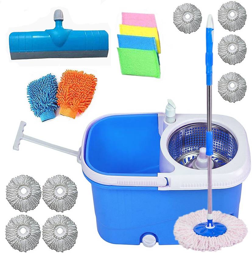 V-MOP SPINING-CLEANING-Q161 Mop Set, Floor Wiper, Scrub Pad, Glove ...
