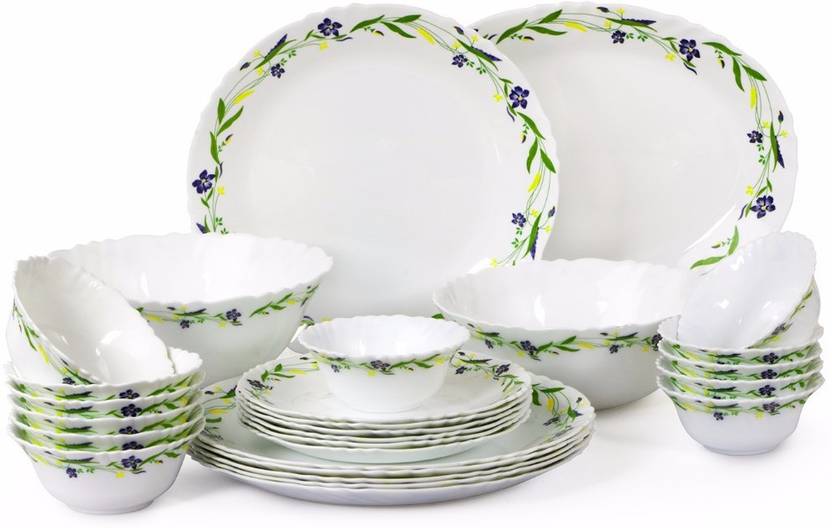 cello Pack of 13 Opalware Cello Imperial Amazon Creeper Opalware Dinner Set, 27 Pieces Dinner ...