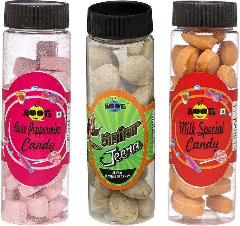 Hoots Rose Peppermint Candy, Joshila Jeera & Milk Special Candy Pack Of ...