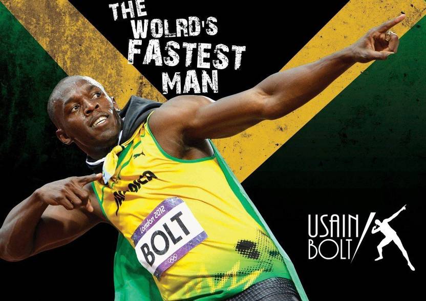 KumkumArts Usain Bolt Wall Sticker Poster 12 x 18 Inch HD Quality ...