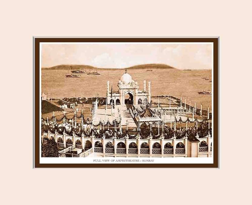 Old Vintage Bombay (Mumbai) Mounted Photo Frame of Full View of ...