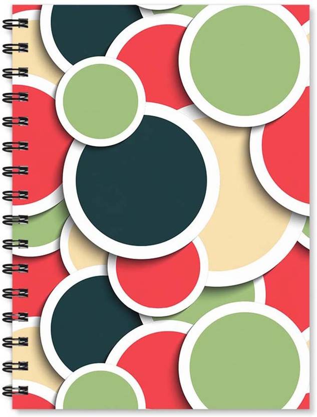 100yellow Notebook | Circle Printed Note book | Designer Wire Bound ...