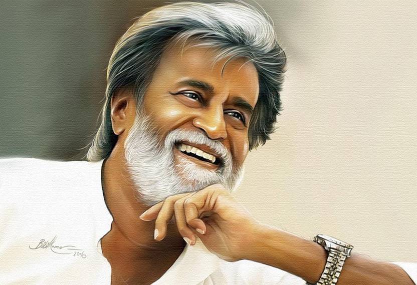 Rajinikanth - A Digital Painting-12 poster on LARGE PRINT 36X24 INCHES ...