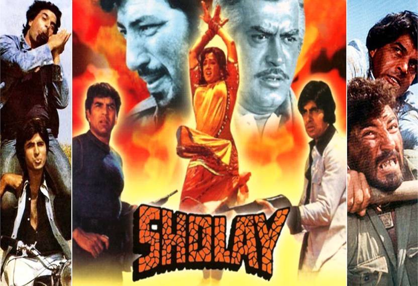 Sholay Wallpaper Poster1 on LARGE PRINT 36X24 INCHES Photographic Paper ...