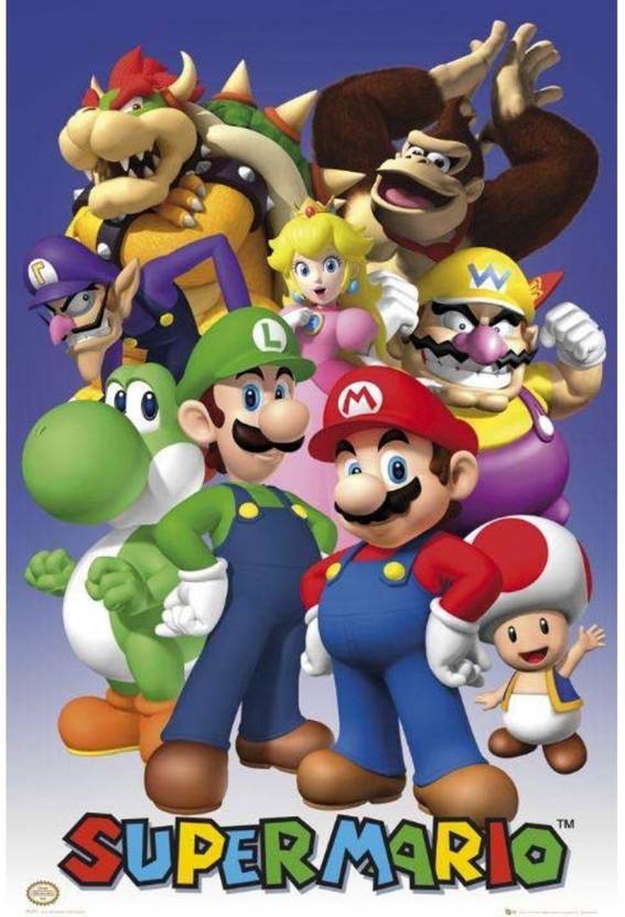 Super Mario Collage Maxi Poster Photographic Paper - Super Mario ...