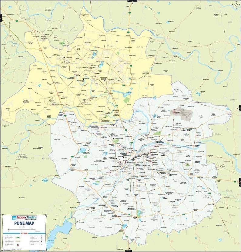Pune Map Vinyl - Fine Art Print - Educational posters in India - Buy ...