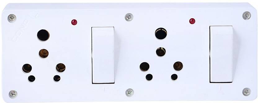 BAHUL Power Fitted with 2 Anchor/Cona Sockets(15 Amp),2 Cona Switches ...