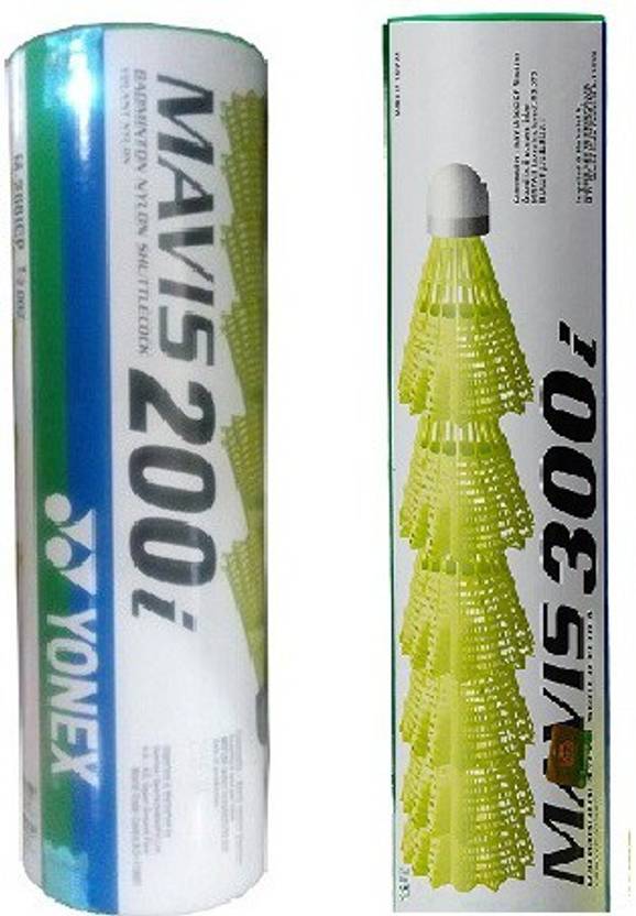 YONEX Combo of Two, One 'Mavis 200i' Shuttlecock (Slow) and one 'Mavis ...