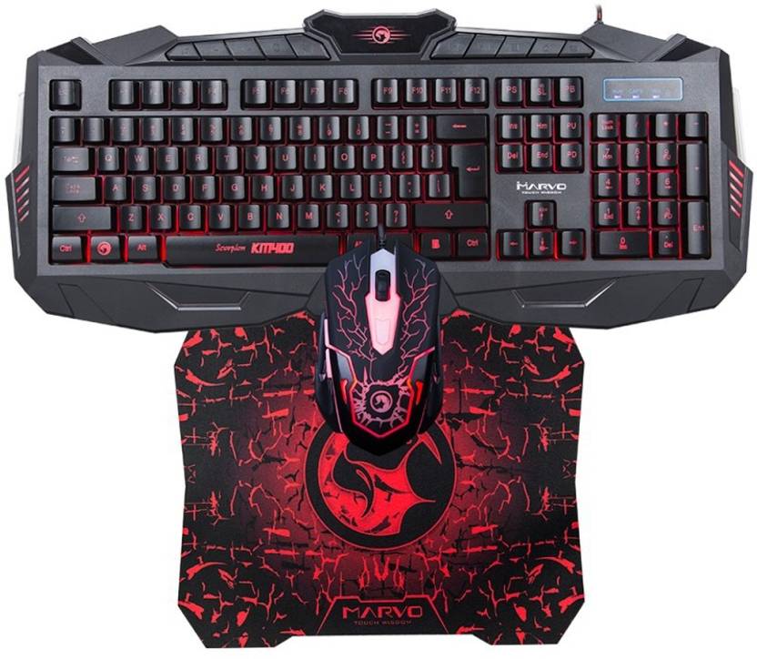 MARVO KM400+G1 Gaming Keyboard Mouse & Mouse Pad Combo Combo Set Price ...