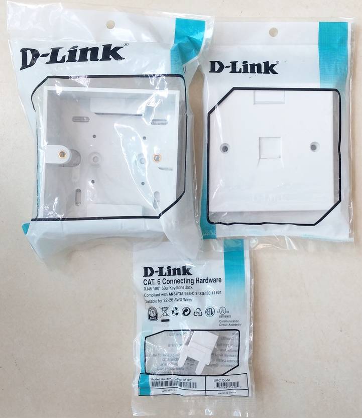 D-Link CAT6 IO, Face Plate, Wall Box Combo - 5 Sets Network Interface ...