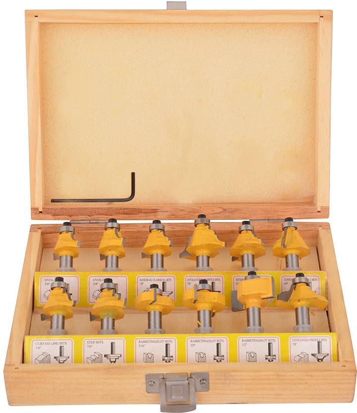 ISC 8 MM Classic Router Bit Set Most Uses able In 12 Shapes Rotary Tool ...