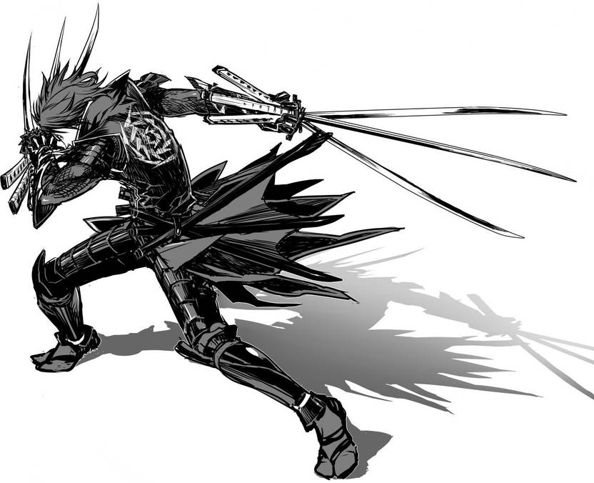 Ananyadesigns Anime armor-black-and-white-chrome-date-masamune-katana ...