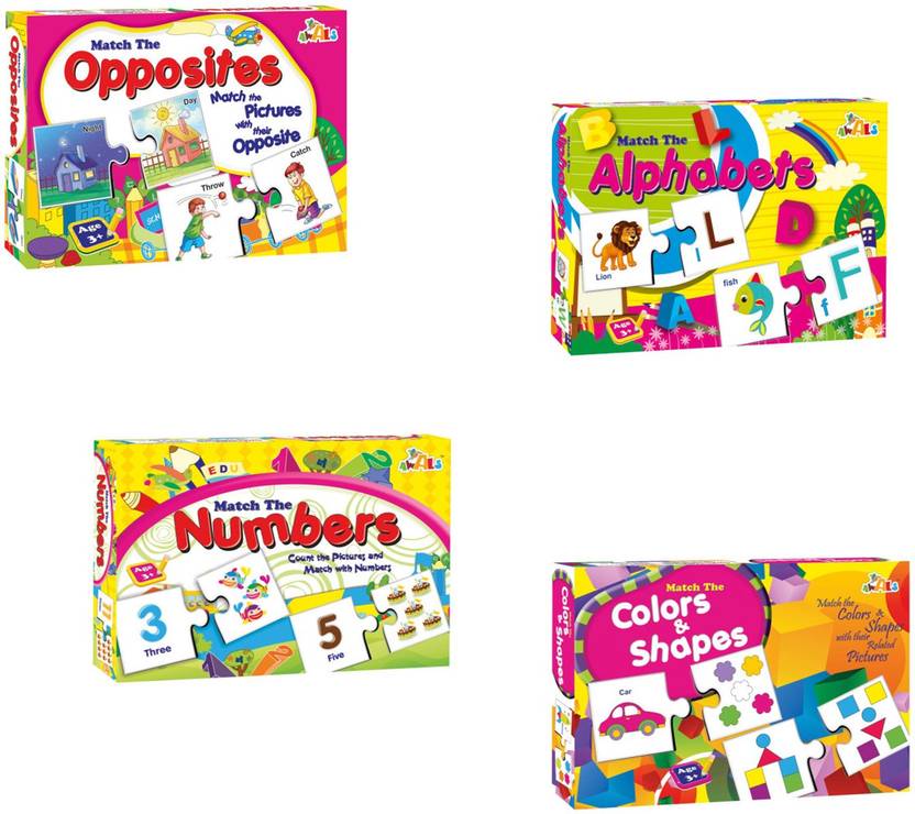 AWALS Learning Match Puzzle - Opposites,Numbers, Alphabets, Colors ...