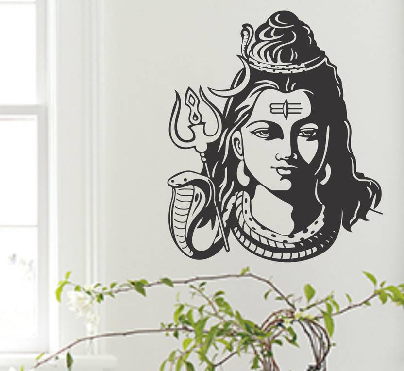 Happy Walls 60 cm Lord Shiva ji Self Adhesive Sticker Price in India ...