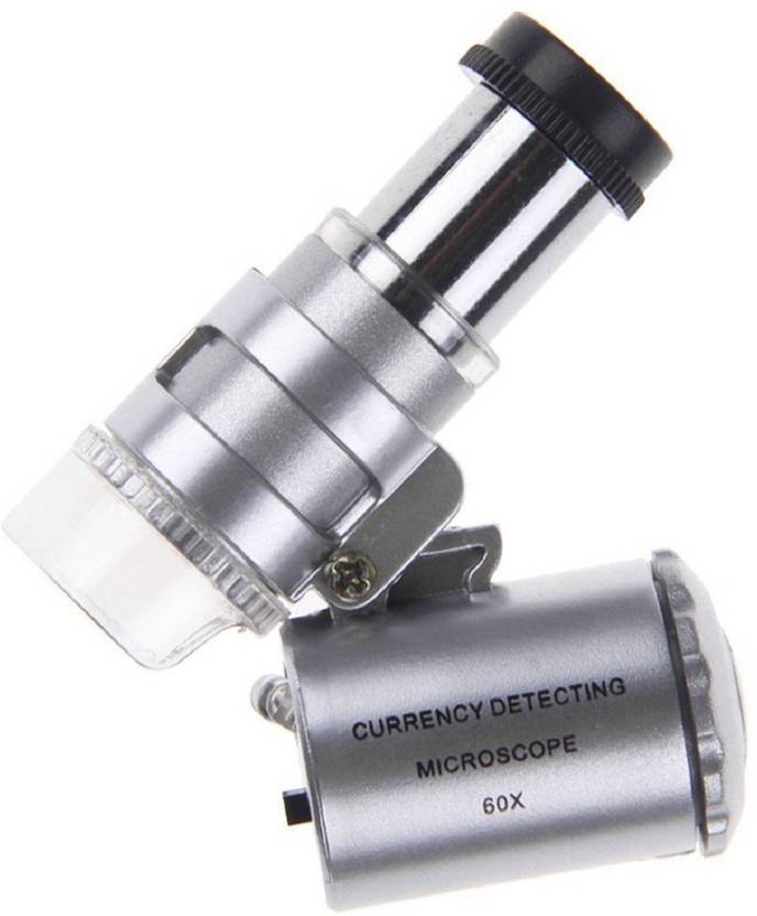 Iktu Super Mini Microscope with 2-LED + Currency Detecting UV Light 60x ...