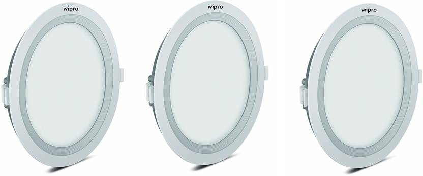 WIPRO wave 15w round yellow led ceiling panel pack of-03 Recessed ...
