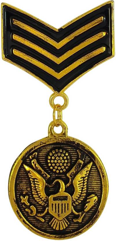 Ammvi Creations Plated Chevron Medallion Badge Lapel Pin Shirt Stud for ...