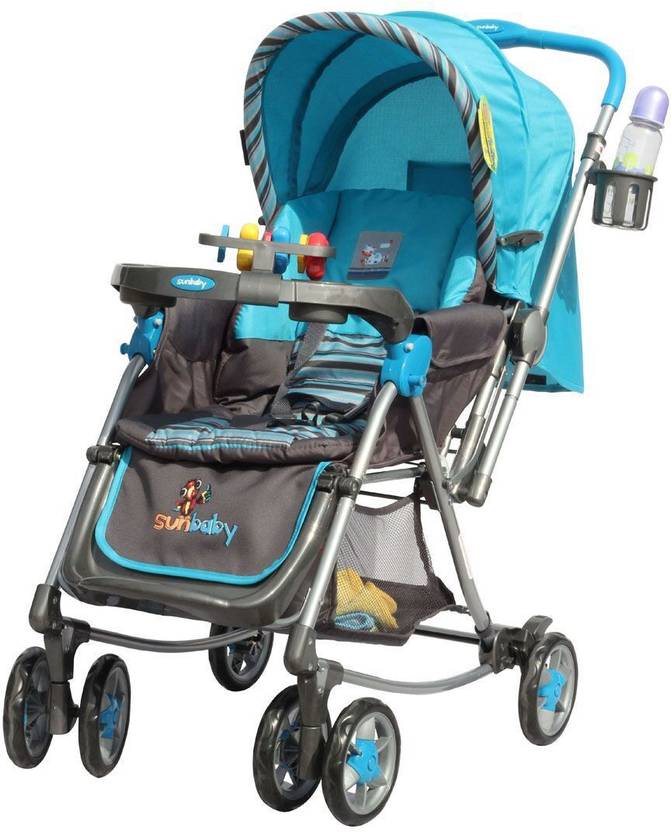 sunbaby Blue Aurora Stroller with Rocking Stroller - Buy 3 Position ...