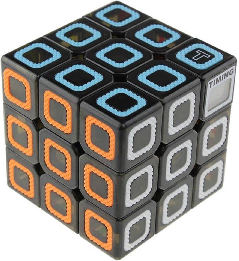 EMOB Timer 3x3 CUBE Colorful Magic Speed Puzzle Toy With Inbuilt Timer ...