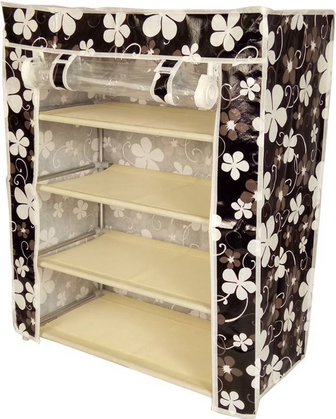 ShopMeFast 4 Layer Multipurpose Portable Foldable Shoe Rack With Cover ...