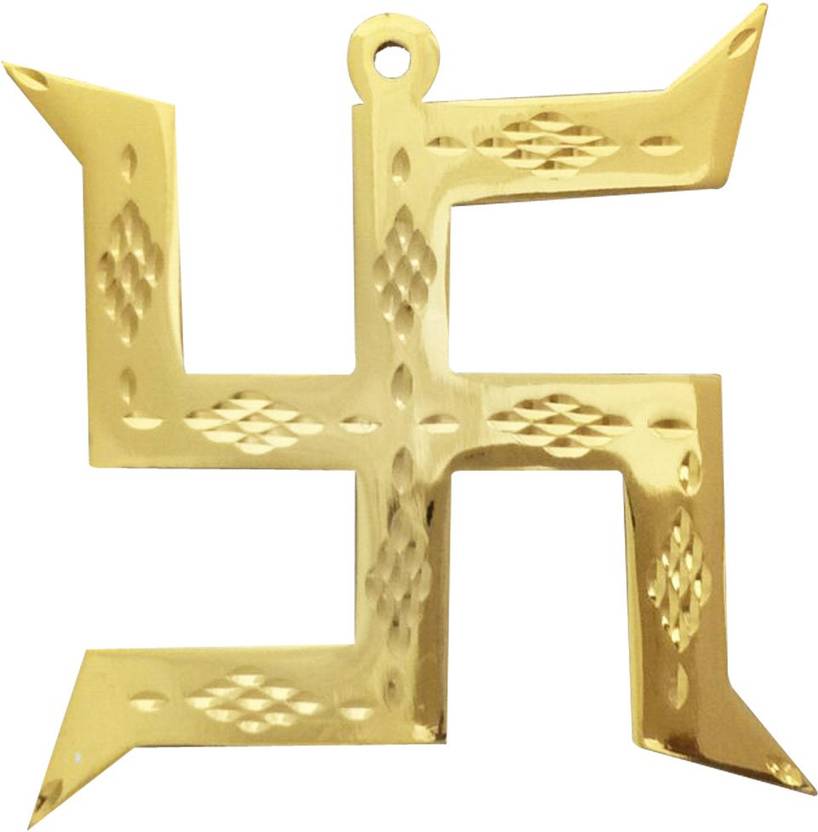 Divya Mantra Hindu Lucky Auspicious Symbol Swastika Pure Brass Wall ...