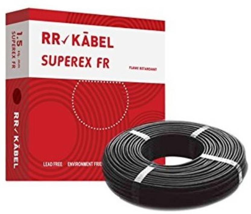 RR KABEL FR PVC INSULATED 1 sq/mm Black 90 m Wire Price in India - Buy ...