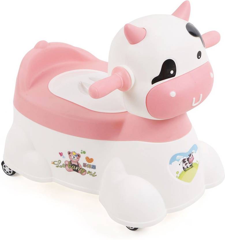Offspring Baby Musical Potty Chair With Wheels Cow Design Potty Box ...