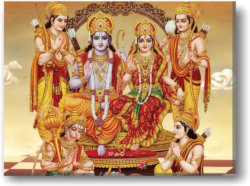 Giftsmate Creatives Lord Ram Darbar Canvas Wall Paintings Giftsmate Creatives Lord Ram Darbar Canvas Wall Paintings