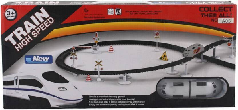 Fabofly High Speed Bullet Train Toy Set With Flyovers Track for kids ...