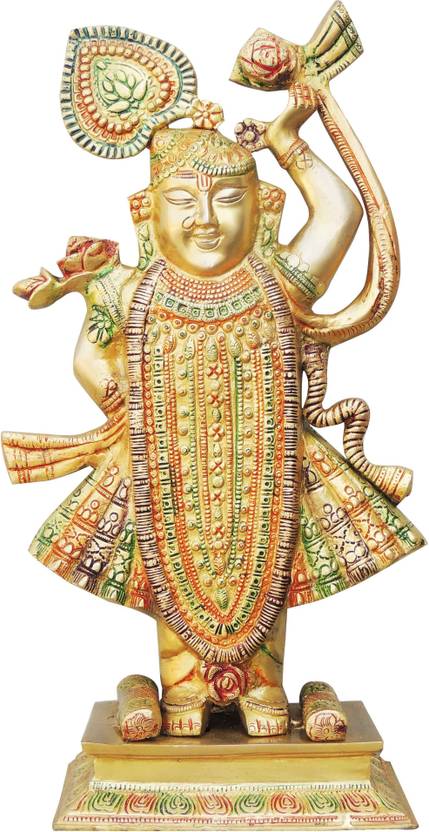 Brass Gift Center Brass Shree Nath ji With handwork Color Lacquer ...