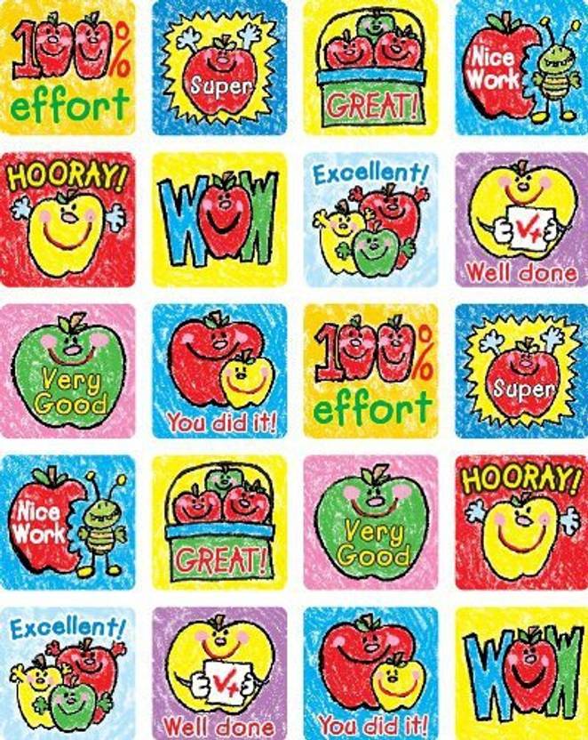 CARSON-DELLOSA Apples: Kid-Drawn Motivational Stickers (0602) - Apples ...