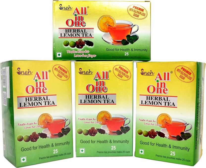 All In One Pack Of 4 Herbal Lemon Tea Premix Sulphur less Sugar (100 ...