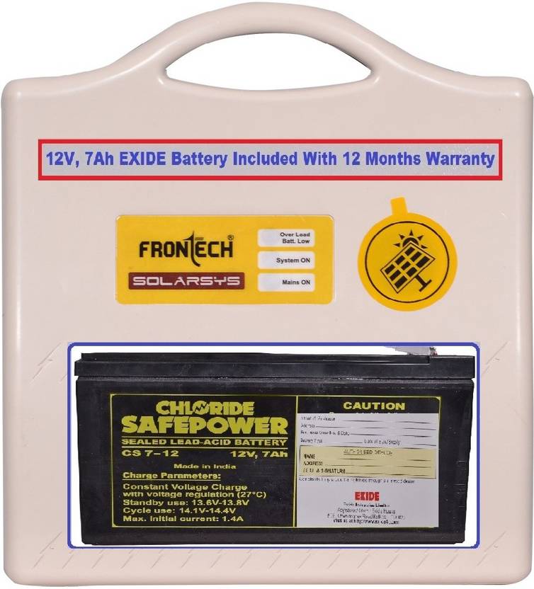 Frontech Home UPS (With 12V 7Ah Exide Battery) Square Wave Inverter ...
