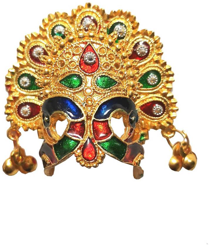 SK Craft High Quality Peacock Design Laddu Gopal Metal Mukut- 4.5x4.5x2 ...