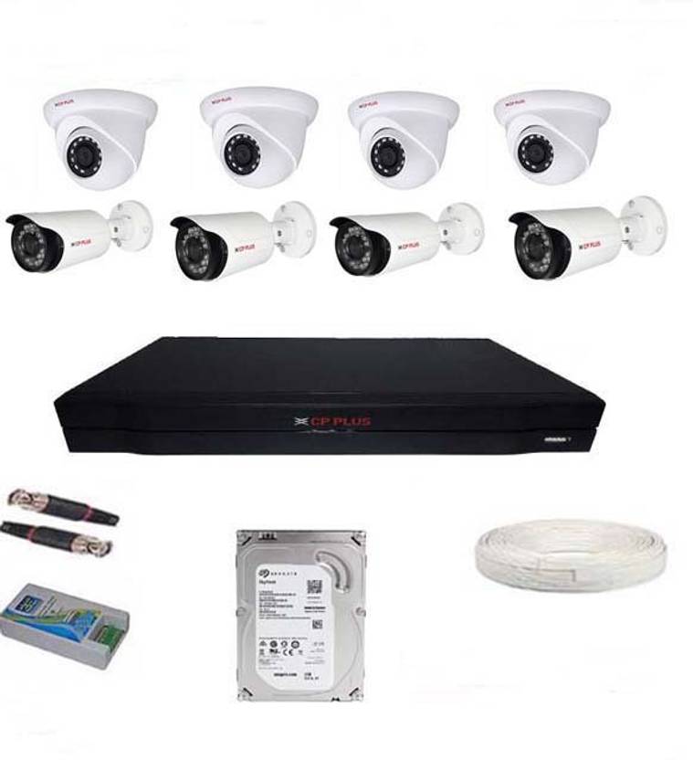 CP PLUS FULL HD 4MP CAMERAS COMBO KIT 8CH HD DVR+ 4 BULLET CAMERAS + 4 ...