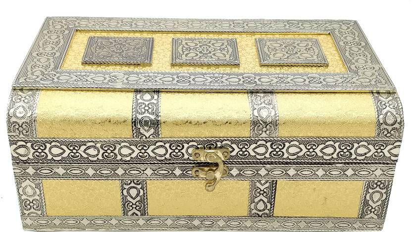 SARANGWARE Golden Rexine Bengal Box Wedding, Engagement Vanity Box ...