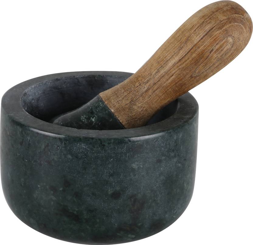NikkisPride GreenNatural Stone Mortar and Pestle Set as Spice, Medicine ...