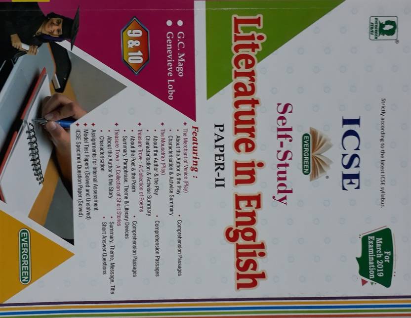 ICSE SELF STUDY LITERATURE IN ENGLISH PAPER-II CLASS- 9 & 10: Buy ICSE ...