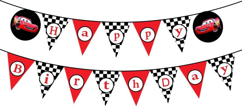 Party Propz Mcqueen Car Happy Birthday Banner For Party Decoration ...