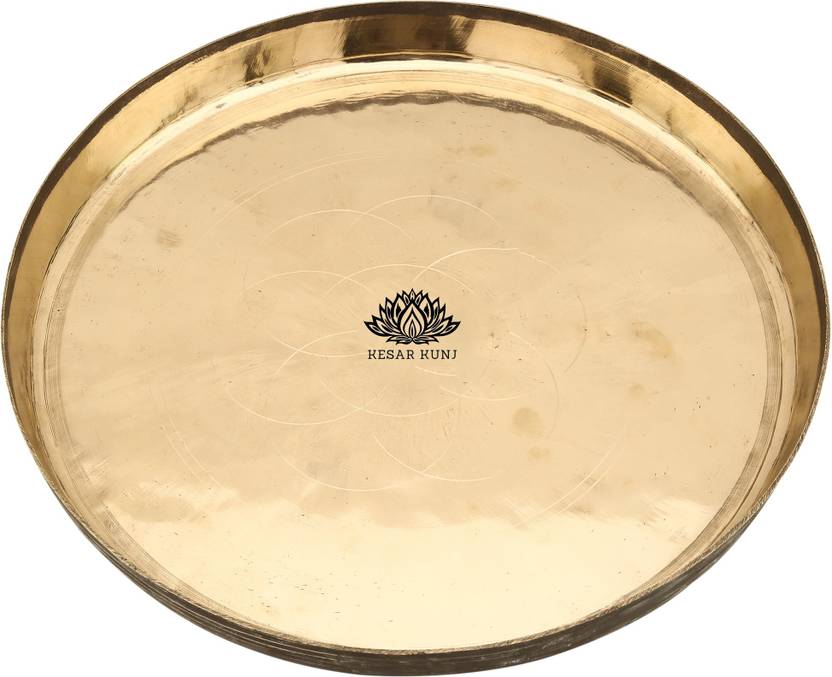 KESAR KUNJ KESAR KUNJ Handmade Bronze Kansi Plate Pooja Thali for ...