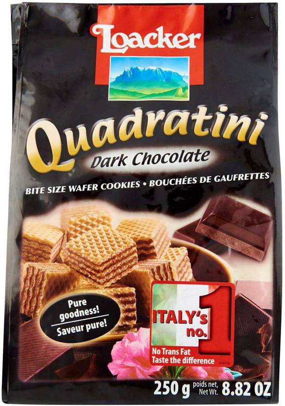 LOACKER Quadratini Dark Chocolate Bite Size Wafer Cookies - 250g ...