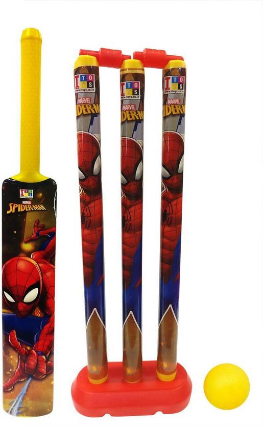 MARVEL Spider-Man Large Size Bat, Stumps and Ball Cricket Kit Price in ...