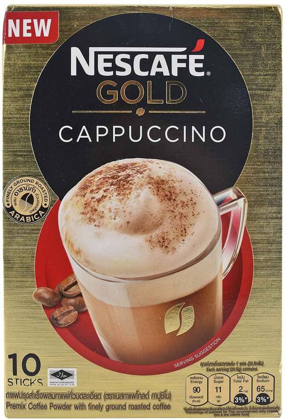 Nescafe Gold Cappuccino Premix Coffee Powder, 10 Sticks - 205g (10x20.5g) Instant Coffee Price ...